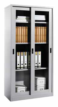 Full Height Glass Sliding Door Filing Cupboard - S-I Engineering Pte Ltd
